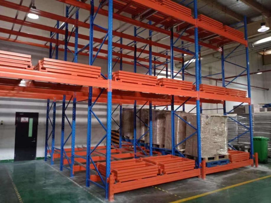High Density Storage Push Back Racking ASRS Heavy Duty Pallet Racks